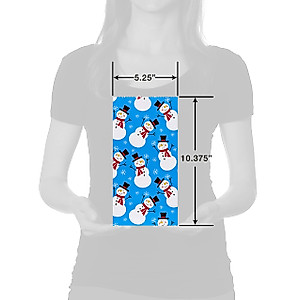 American Greetings 10.375'' Christmas Goodie Bags, Snowman and Snowflakes (16 Bags)