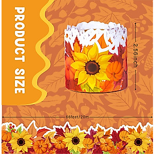66ft Fall Bulletin Board Borders Sunflower Maple Leaves Pumpkins Theme Border Trim for School Classroom Blackboard Office Chalkboard Autumn Themed Party Thanksgiving Decoration Wall Decor
