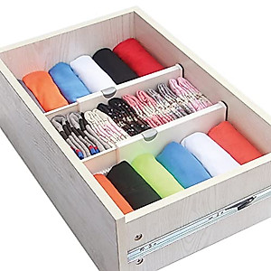 TENABORT Set of 8 Adjustable Drawer Dividers Organizer Separators Plastic Dresser Organizer for Bedroom, Bathroom, Closet, Office Desk, Kitchen Storage