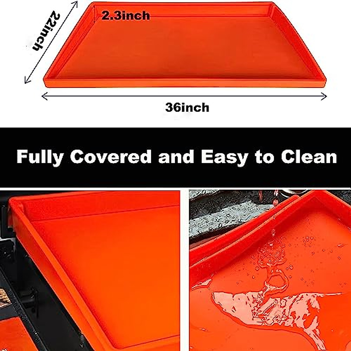 Silicone Griddle Mat,Griddle Mat for 36 Inch Blackstone,Improved Full Wrap-Around Protection,Reusable Heavy-Duty Food Grade Silicone Pad,Rust and Stain Resistant,Keeping Griddle Clean (Orange)