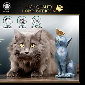 Small Cat Urn for Ashes, Hand-Painted Pet Urns for cats, Small Urn for Cat, Suitable for Small Pets 10lbs or less, Secure and Leak-Proof, Thoughtful Memorial Keepsake Gift - 7.5" x 4" x 3.25"