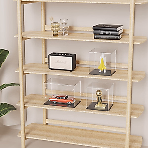 SVENJBB Acrylic Display Case, 13x6.7x6.3 Inch Cube, Clear Acrylic Boxes with Matte Black Base for 1:18 Scale Diecast Model Car