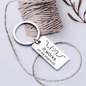 UJIMS Computer Programmer Gift Funny Computer Keychain It Works On My Machine Science Tech Developer Jewelry IT Gifts (Funny Computer Keychain)