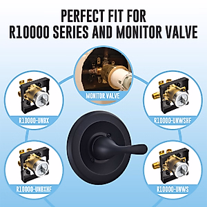 Replacement for Delta Classic 13 Series Single-Function Trim Kit, T13020-BL Matte Black Shower Handle, Fit Delta Shower Valve R10000 Series (Cartridge Not Included)