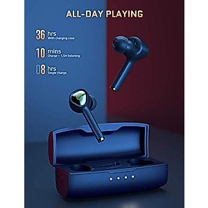 Wireless Earbuds, Cystereo Glare Bluetooth 5.0 Earbuds, 4 Mics Noise Cancelling for Clear Call, IPX7 Waterproof, Touch Control, aptX Deep Bass Earbuds with USB C Charging Case for Sports, Work