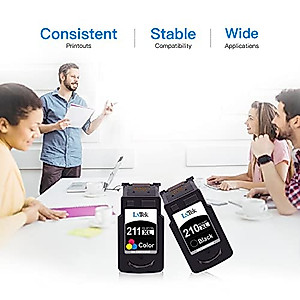 LxTek Remanufactured Ink Cartridge Replacement for Canon 210XL PG-210XL 211XL CL211XL to Compatible with PIXMA MP240 MP480 IP2702 MP230 IP2700 MP495 MX410 MX420 MX330 MX340 Printer (Black,Tri-Color)