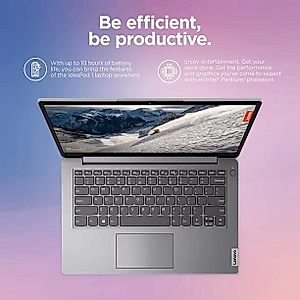 lenovo Newest IdeaPad Laptop, 14.0" HD Display,Intel Pentium N5030, 4GB DDR4 RAM, 256GB Space (128G emmc+128G Card), 1-Year Office 365, Webcam, HDMI, WiFi 6, Bluetooth, Windows 11, Cloud Grey, JVQ MP