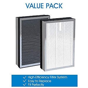2 Pack MA Series 25 Replacement Filters Compatible with 25 B1/S1/W1 Air Purifier, 3-In-1 True Hepa and Activated Carbon Filter