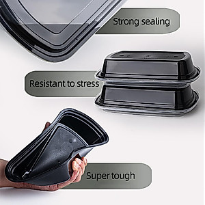 BNNIUCWE 15 Pack 28 Oz Reusable Meal Prep Containers with Lids/Food Storage Containers/Takeaway Disposable Lunch Boxes Leakproof | Dishwasher Freezer Microwave Safe/One Compartment