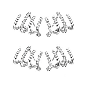 Claw Earring Cuff Claw Earrings for Women Earrings that Look Like Multiple Piercings Wrap Cuff Piercing Studs Earrings for Women Christmas Gift