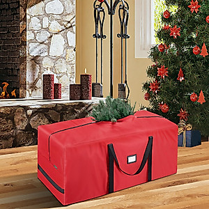 BALEINE 9 ft Christmas Tree Storage Bag, Heavy Duty 900D Oxford Fabric with Reinforced Handles and Dual Zippers Wide Opening, Extra Large Storage Container for Trees and Decorations (Red)
