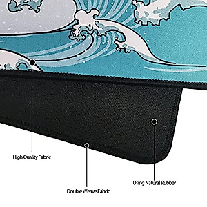 Womier Large Mouse Pad, Coral Sea Gaming Mouse Pad, Waterproof Big Desk Pads 27.6 x 11.8 Inches, Non-Slip Rubber Table Mat for Office Laptop PC Gamer, Kanagawa Surfing MousePads