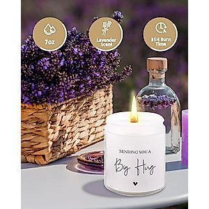 Sympathy Gifts for Loss of Loved One, Get Well Soon Thinking of You Gifts for Women, Memorial Bereavement Condolence Gifts, Handmade Lavender Natural Soy Wax Candle Gifts for Comfort (7oz)