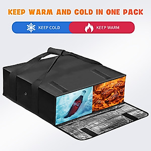Boczif Pizza Bags for Delivery, Insulated Pizza Bags for Delivery Carry Hot, Pizza Pack for Food Delivery, Reusable Bag, Pizza Warmer Bags for Personal Use, 20x20x6