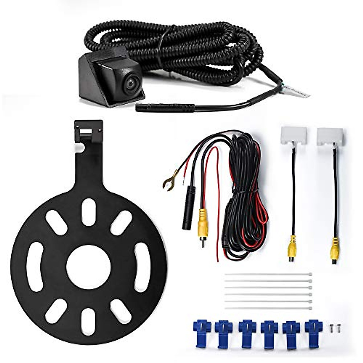 Roadpower Car Backup Camera Rear View Camera Reverse Camera for Jeep Wrangler Spare Tire Mount 2007-2018 Waterproof Wide Angle Aftermarket Camera Removable Guidelines with OEM Monitor Adapter.