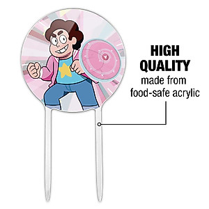 Acrylic Steven Universe Steven Shield Cake Topper Party Decoration for Wedding Anniversary Birthday Graduation