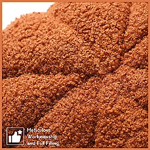 2 Pieces Simulated Pumpkin Plush Pillow 11 x 9.5 Inch 3D Thanksgiving Cushion Shaped Pillow Cozy Fall Decorations Toy Pillows for Thanksgiving Christmas Bedroom Sofa Couch Supplies (White, Brown)