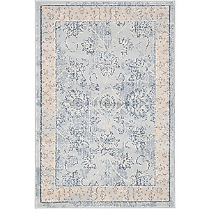 Unique Loom Paris Collection Pastel Tones Traditional Distressed Light Blue Area Rug (2' 2 x 3' 0)