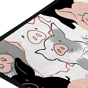 Guitong Long Kitchen Area Rugs Standing Mat Non-Fatigue Chef Mats Rug Non-Slip Distressed Runner Rugs Carpet Softy Waterproof Polyester ﻿Colorful Pig Kitchen Home Decor 39x20 inch