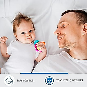 Wristy Buddy Teething Ring for Babies 0-6 8 10 12 Months | Cute Soft Flower Teething Toys & Gloves | Baby Teething Relief Toy Pack | Infant Chew Toys for 3-6 Months, 1 2 3 Years