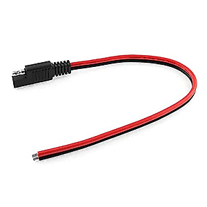 DGZZI 14AWG SAE Extension Cable 30cm/ 1ft 2 Pin DC Power SAE Single Plug Quick Disconnect SAE Power Automotive Extension Cable for Motorcycle, Car, Tractor Solar Panel