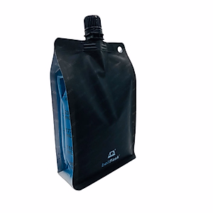 BellFlask - 15 oz. Flask, Patented, Flexible, Metal-Free, Reusuable, Plastic, BPA-Free with Carabiner Clip and Filling Funnel