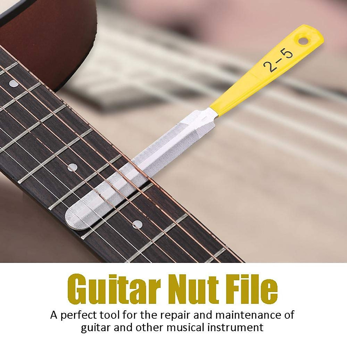 Bnineteenteam 3PCS Guitar Nut File Set Nail Puller Repair Tool Stainless Steel Guitar Fret File for Bass Mandoline Banjo Ukulele