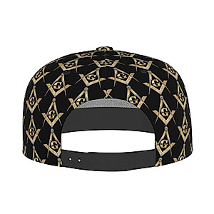 Tegcuid Masonic Square Baseball Cap Hip Hop Snapback Hat Fashion Flat Bill Brim Adjustable Dad Hats for Men Women
