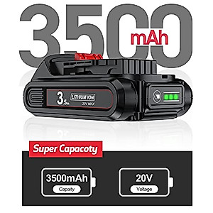 Upgraded 3500mAh 20V DCB206 Battery & Charger Combo for Dewalt 20V Battery and 12/20V DCB112 Charger, Battery for DCB206 DCB203 DCB204 DCD780 DCD785 DCD795 DCF885 DCF895 DCS380 DCS391 Battery Tools