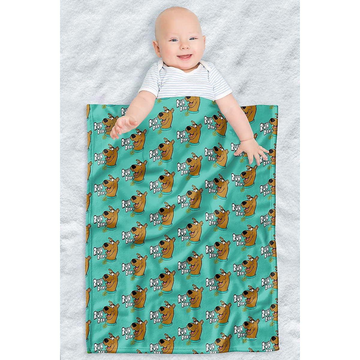 LOGOVISION Scooby Doo Lightweight Baby Blanket, 30"X40", Ruh Roh Face Pattern Unisex for Infants Girls & Boys