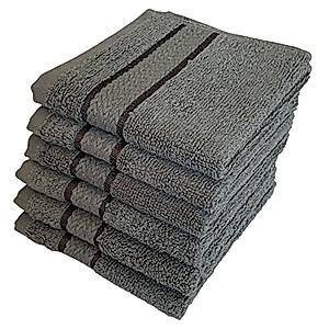 Washcloths, Set of 6 - 100% Ring Spun Cotton Wash Cloth – Thick Loop Pile Washcloth - Extra Absorbent and Soft – Lint Free Face Towel – Perfect for Bathroom Machine Washable Size 12 X 12 inch.