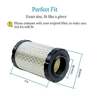 HOODELL 2 Pack 796031 Air Filter + Pre Cleaner Compatible with Briggs Stratton 591334 594201 797704, Husqvarna YTH22V46, John Deere D100, Pro Performance for Lawn Tractor and More