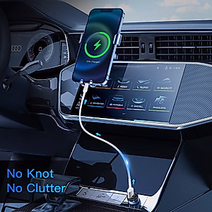 1.5ft iPhone Charging Cable Short, 3-Pack Braided USB A to Lightning Cord CarPlay [MFi Certified] Compatible with Apple iPhone 14 13 12 11 Pro/Max/Mini Xs SE2, Short Lightning Cable for Car