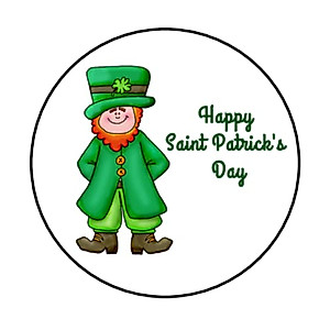 48 pcs Saint Patrick's Leprechaun Script​​​​​ Stickers Envelope Seals Labels Round Tags, Stamps Sticker for Gift Cards, Envelopes, Boxes for Holiday, Birthday, Christmas