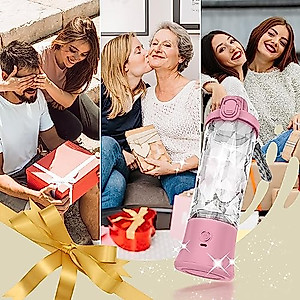 Portable Blender, Personal Blender for Shakes and Smoothies, 20 Oz Mini Smoothies Blender to Go, USB Rechargeable Blender Cup with Travel Lid for Home, Office