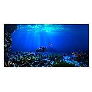 CUEA Poster Self-Adhesive PVC Durable 3D Effect Background for Aquarium(122 * 50cm)