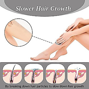 NOBVEQ Crystal Hair Eraser,Reusable Crystal Hair Remover Magic Painless Exfoliation Hair Removal Tool, Magic Hair Eraser for Back Arms Legs Fast & Easy Crystal Hair Eraser for Women and Men (Silver)