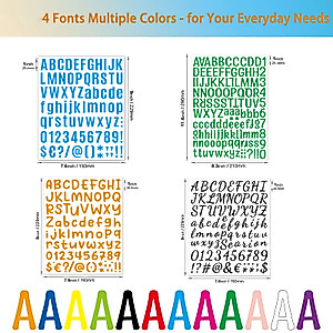 972 Alphabet Stickers Large 12 Sheets Letter Stickers, 1 inch Vinyl Self-Adhesive Sticker Letters, Black Sticker Letters ABC and DIY Mailbox House Numbers, for Labels, Store Signs, Scrapbooking Crafts
