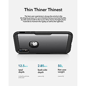 YOUMAKER Metallic Designed for iPhone XR Case, Full Body Rugged with Built-in Screen Protector Slim Fit Shockproof Cover for iPhone XR 6.1 Inch - Black