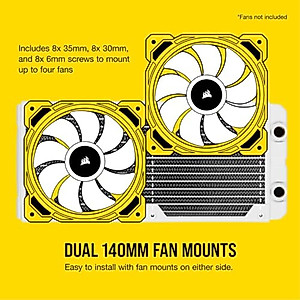 Corsair Hydro X Series, XR5 280 mm Water Cooling Radiator (Dual 140mm Fan Mounts, Premium Copper Construction, Polyurethane Coating, Integrated Fan Screw Guides) White