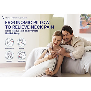 Vaverto Gel Memory Foam Pillow - Queen Size - Ventilated, Premium Bed Pillow with Washable and Bamboo Pillow Cover, Cooling, Orthopedic Sleeping, Side and Back Sleepers - College Dorm Room Essentials