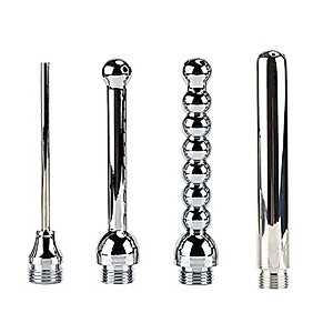 Haoyull 1Set Aluminum Cleaning Enema Shower Bidet Toilet Anus Clean Plug Kit, Length 130mm, Eight Beads