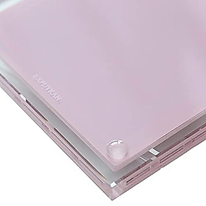 EXPUTRAN Acrylic Calculator with Stand, Battery and Solar Hybrid Powered Basic Calculator 12-Digit LCD Display,Home Office Desktop Accessories(Pink)