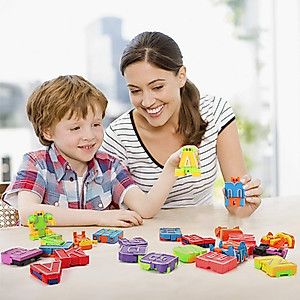 26 Pieces Alphabet Robot Toys for Kids Alpha-Bots Transformers ABC Letters Learning Toys, Toddlers Education Toy, Preschool Montessori Toy, Classroom Prizes Party Favors