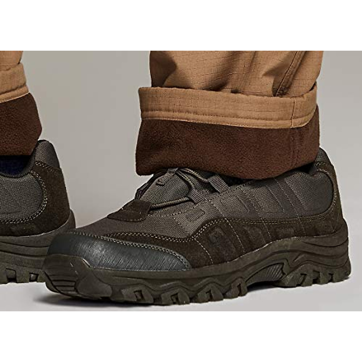 CQR Men's Winter Tactical Cargo Pants, Thermal Fleece Lined Outdoor Snow Ski Hiking Work, Fleece Cargo Coyote, 34W x 32L