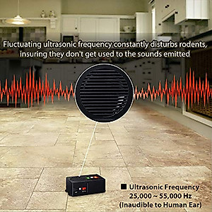 Loraffe Rodent Repellent Ultrasonic Under Hood Animal Repeller Battery Operated Rat Strobe Light Mouse Deterrent for Car Engine Garage Home Attic Warehouse, Indoor Pest Control, Vehicle Protection