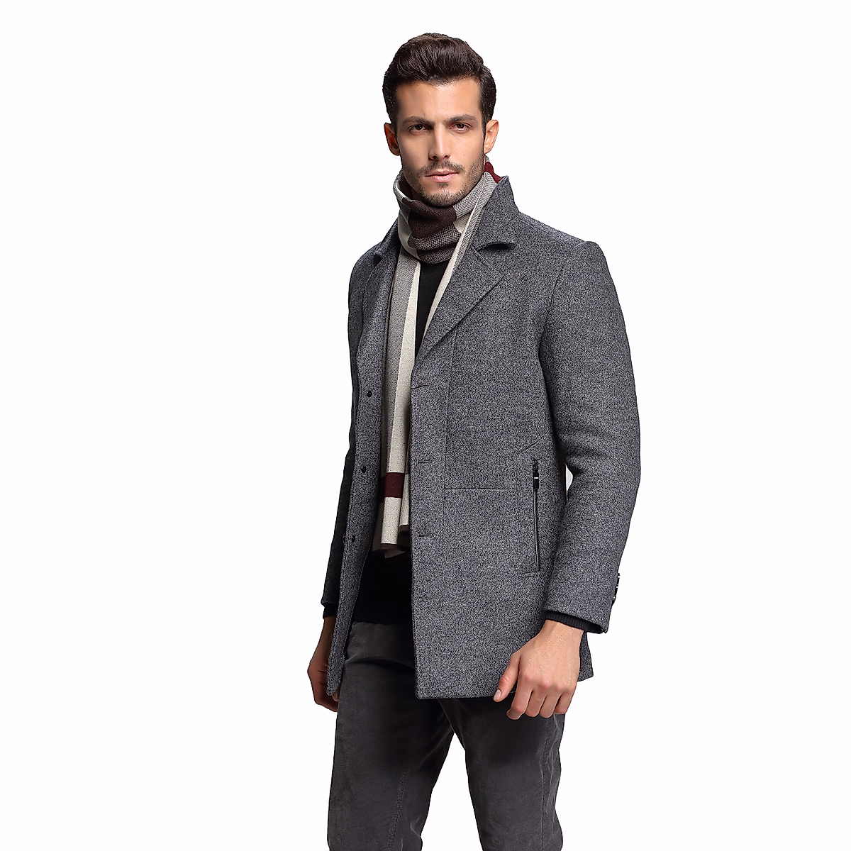 RIONA Men's Winter Cashmere Feel Australian Wool Soft Warm Knitted Scarf