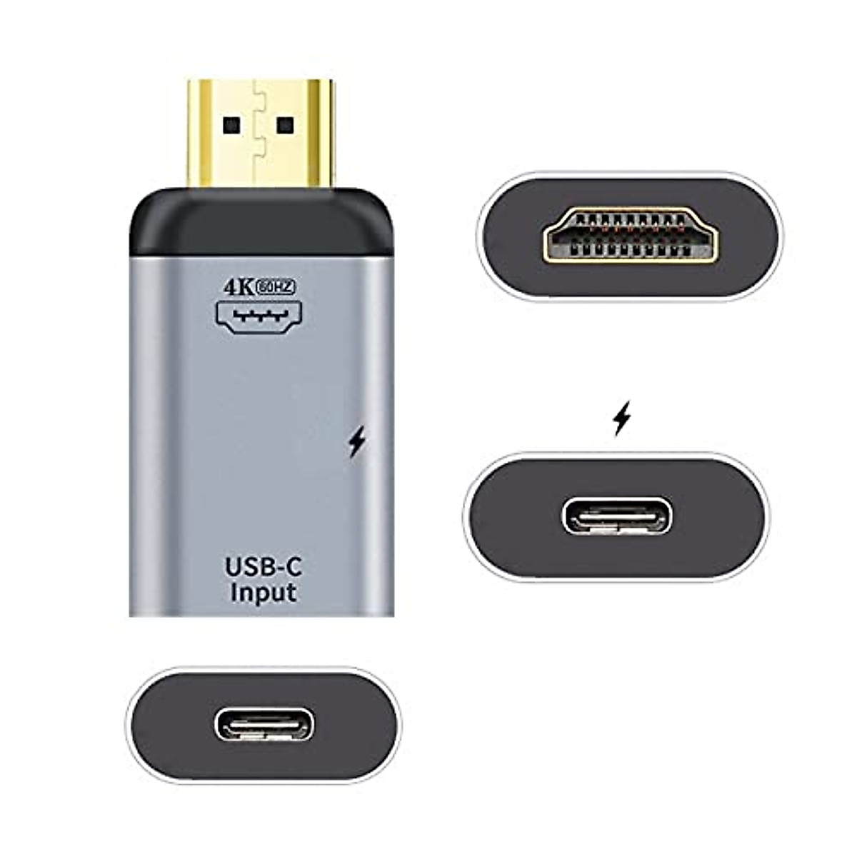 NFHK USB-C Type C Female Source to HDMI Sink HDTV & PD Power Adapter 4K 60hz 1080p for Phone & Laptop