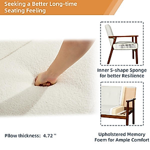 AODAILIHB Small Sofa Couch for Small Spaces, Mid Century Modern Couch Beige Loveseat Sofa for Living Room Teddy Fleece Love Seats with Solid Wood Arms 2 Seat Couches for Bedrooms Office (Beige)