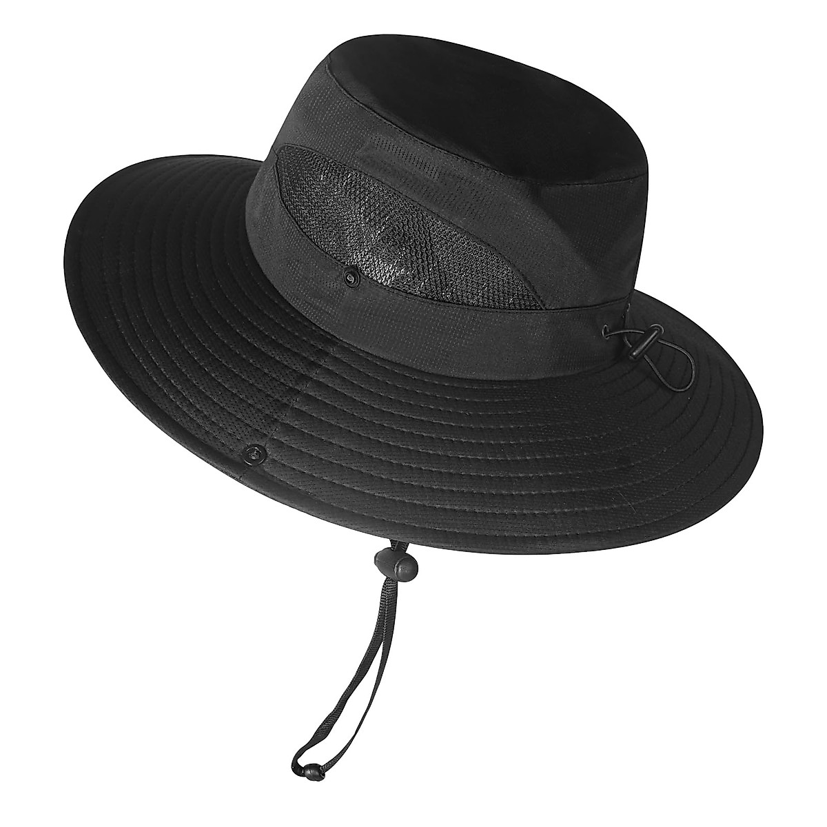 ZOORON Sun Hats for Men Women, Fishing Bucket Hats, Wide Brim UV Protection Waterproof Breathable Boonie Hats (1Pack-Black)